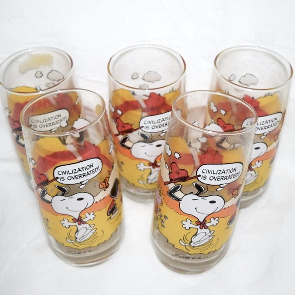 McDonald's | Dining | 971 Vintage Peanuts Camp Snoopy Mcdonalds Glass Civilization Is Overrated ...